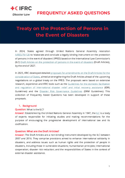 Treaty on the Protection of Persons in the Event of Disasters | IFRC